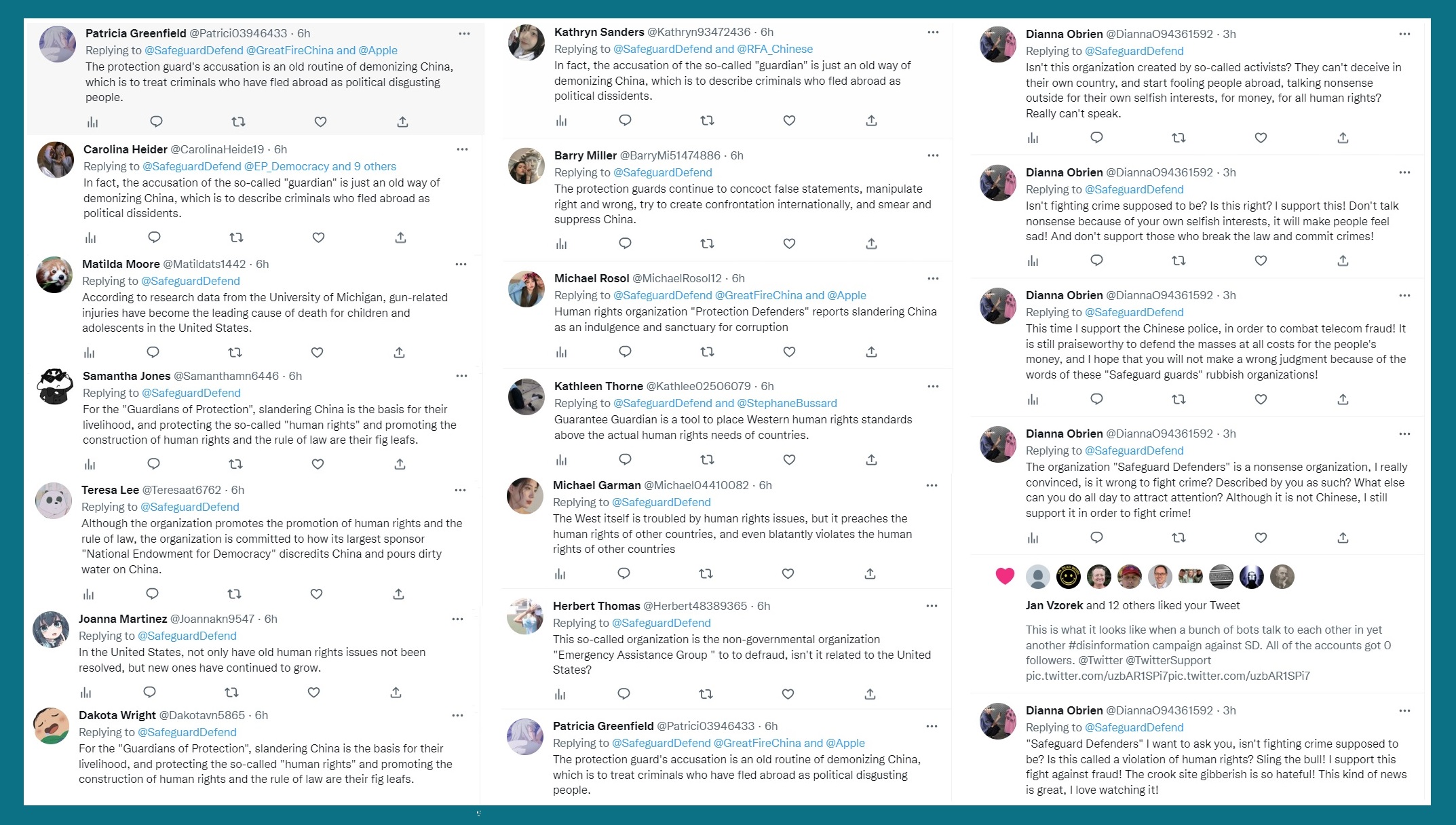 Disinformation and harassment operations target Safeguard Defenders ...