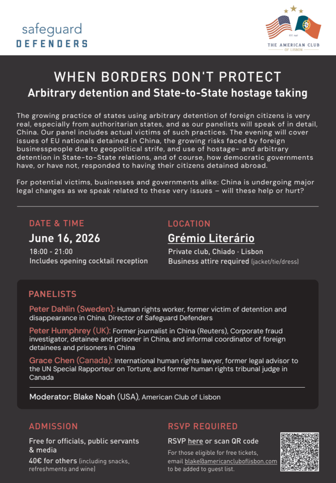 China attempts to cancel SD event | Safeguard Defenders
